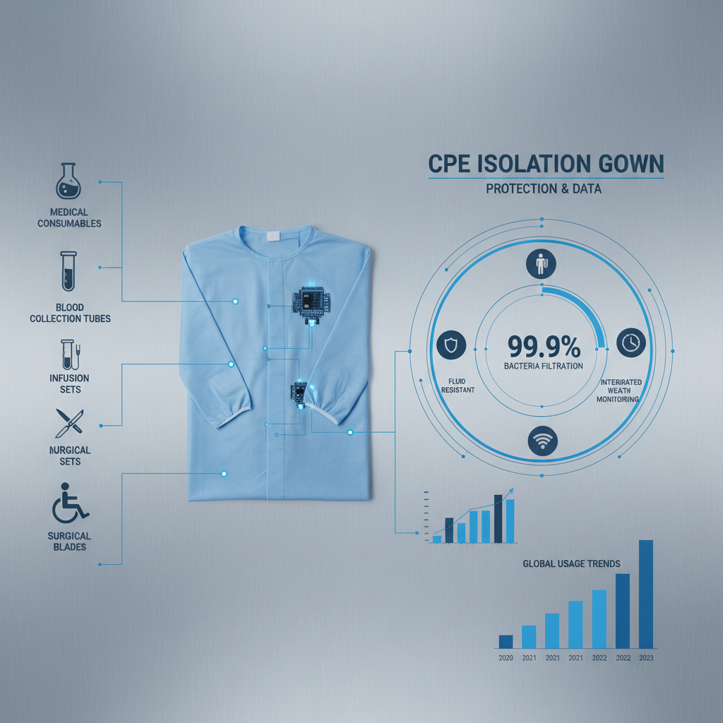 Medical CPE Isolation Gown for Healthcare Infection Control